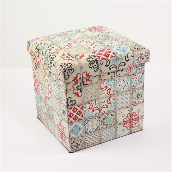 2018 Best-selling PU leather foldable Square Storage Pouffe Chair ...