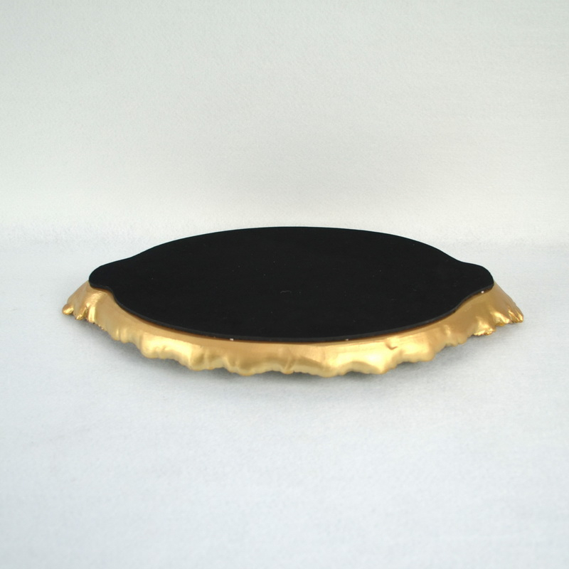 Mirror Color And Clear Glassmetal Resin Material Food Serving Trays ...