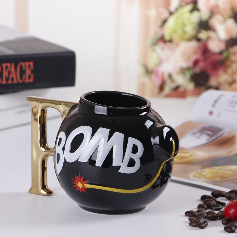 Custom Promotional Ceramic Bomb Shaped Decal Tea Mug Cup Gifts Mug ...