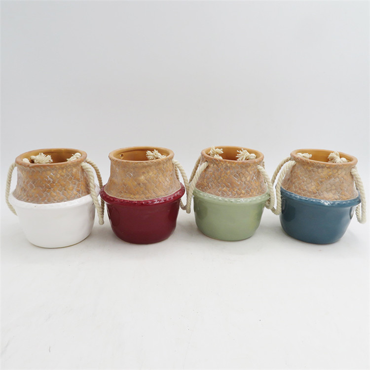 Hot new products straw plaited article handmade barrel Ceramic Indoor ...