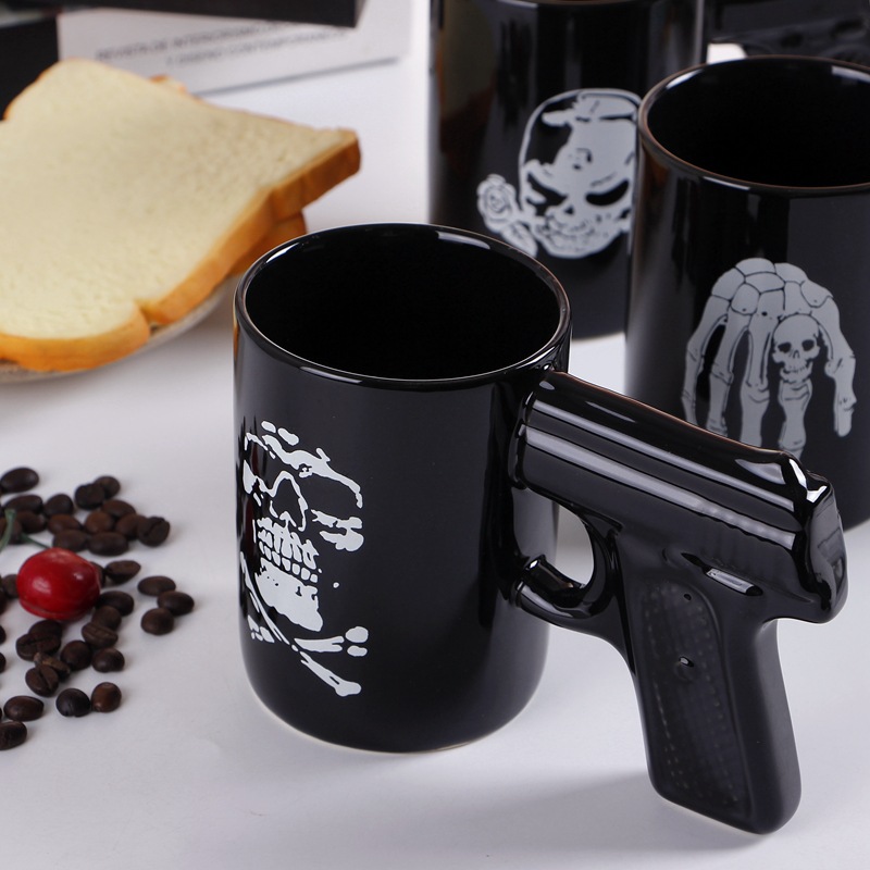 Vintage Unique Design Gun Shaped Handle Ceramic Mug - Buy 3d souvenir ...