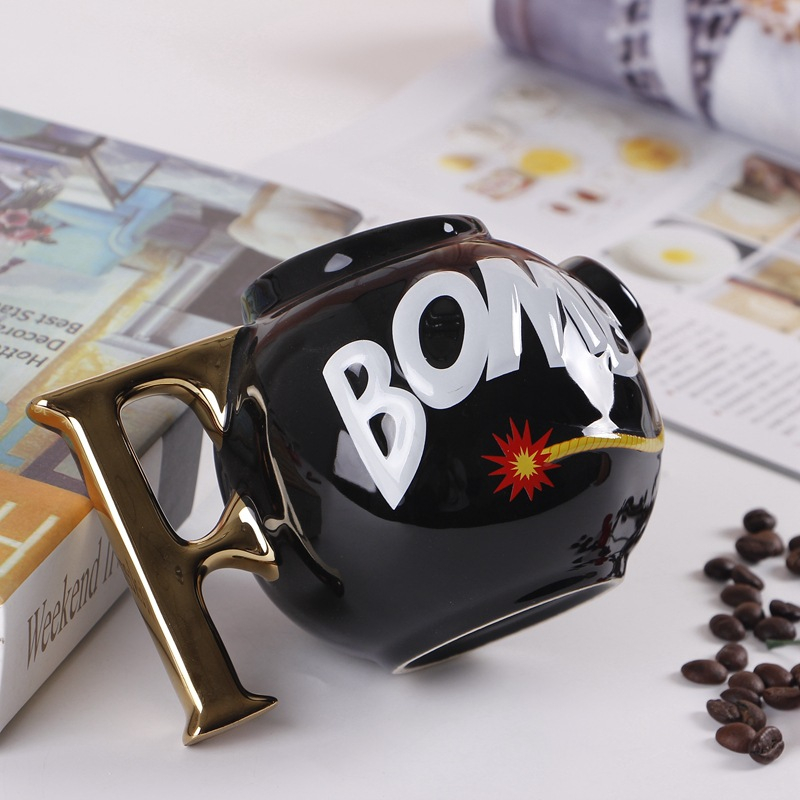 Custom Promotional Ceramic Bomb Shaped Decal Tea Mug Cup Gifts Mug ...