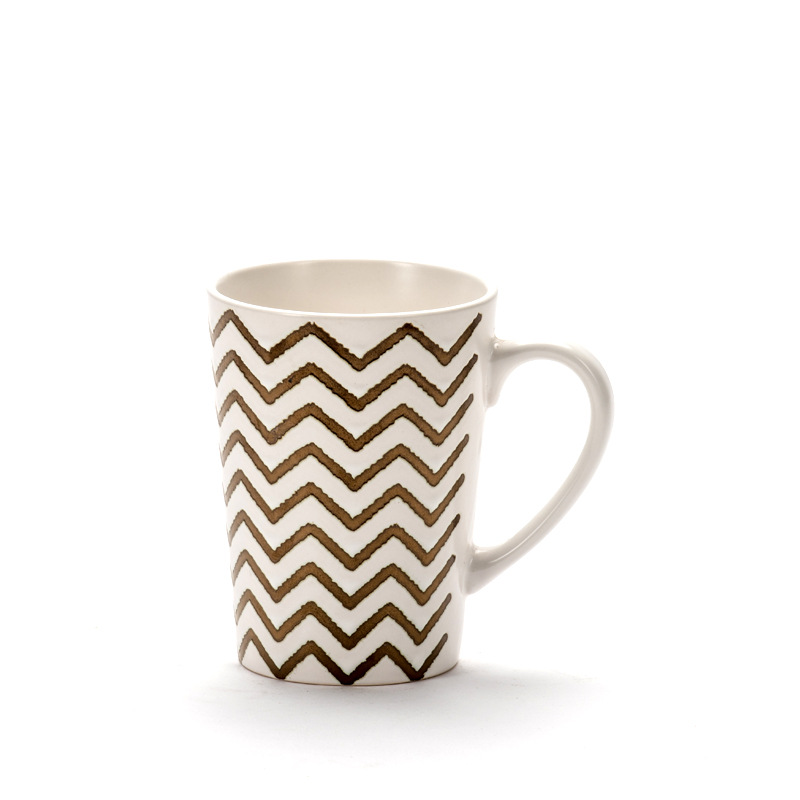 Ceramic Mug Nordic Simple Coffee Cup Gold Series White Promotional ...