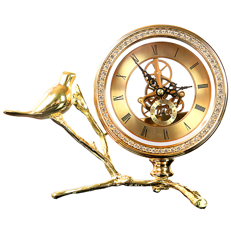 Pewter Antique Table Clock - Buy peacock table clock, small table clock ...