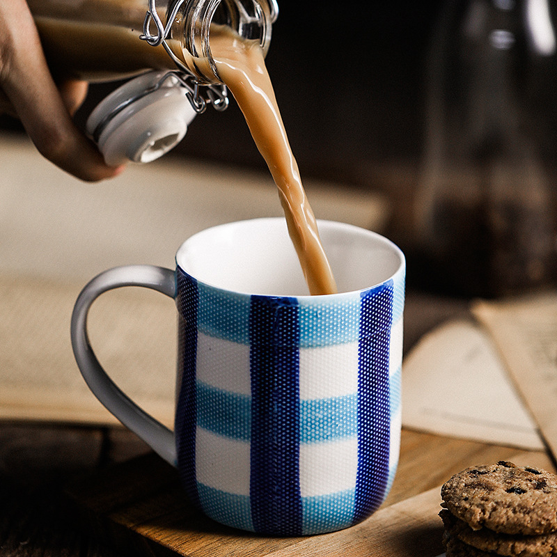 Retro Reinforced Porcelain Mug Coffee Mug Water Mug Milk Mug Embossed ...
